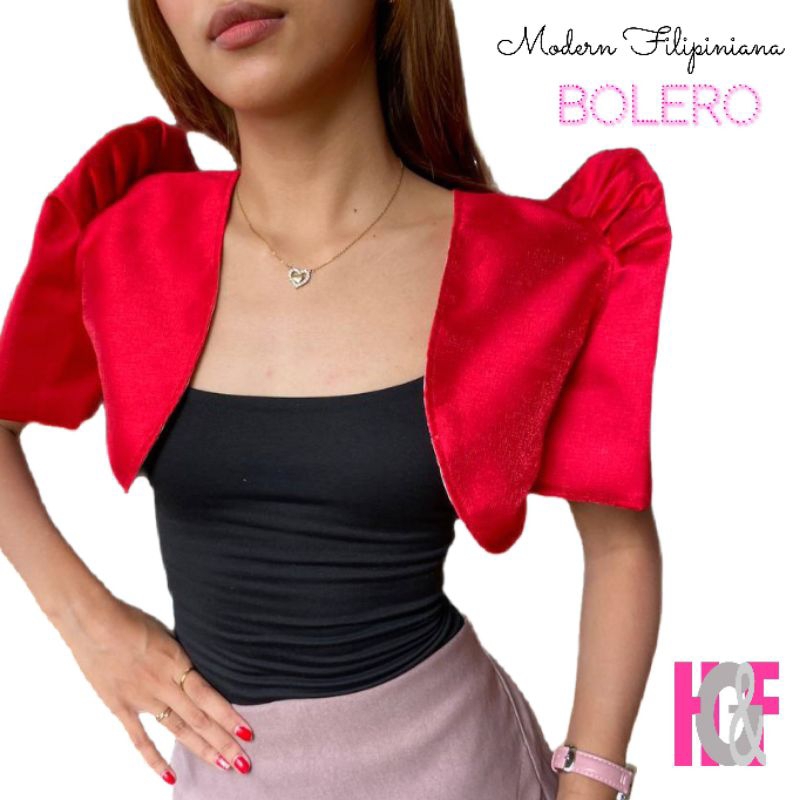 Modern Filipiniana - BOLERO in Metallic Gazar Fabric | Shopee Philippines
