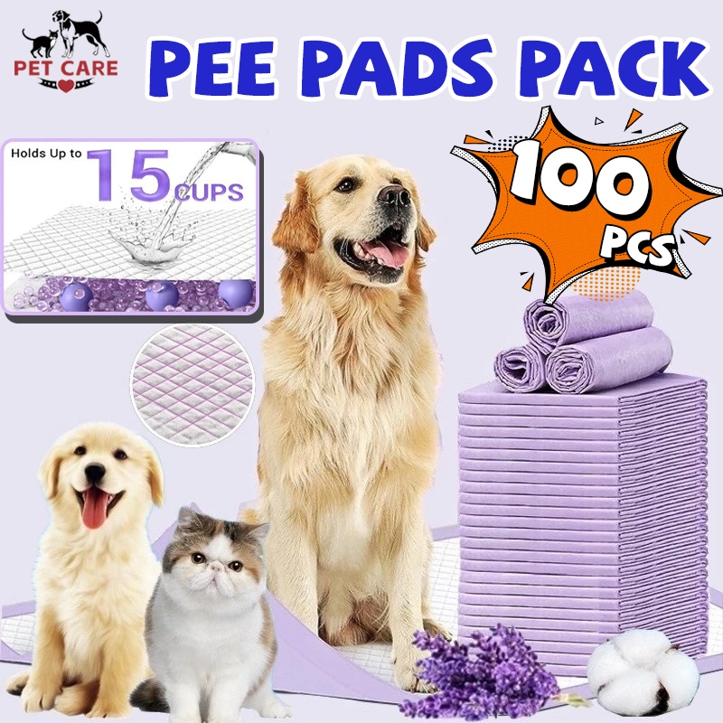100pcs Dog Pee Pad Training Pads Per Pack Thicken Pee Pads For Pet Wee ...