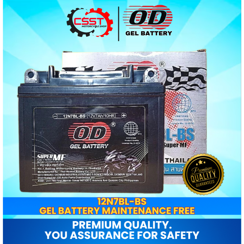 OD BATTERY FOR MOTORCYCLE 12N7BL-BS (ROUSER, NOUVO/TMX 125 Alpha ...