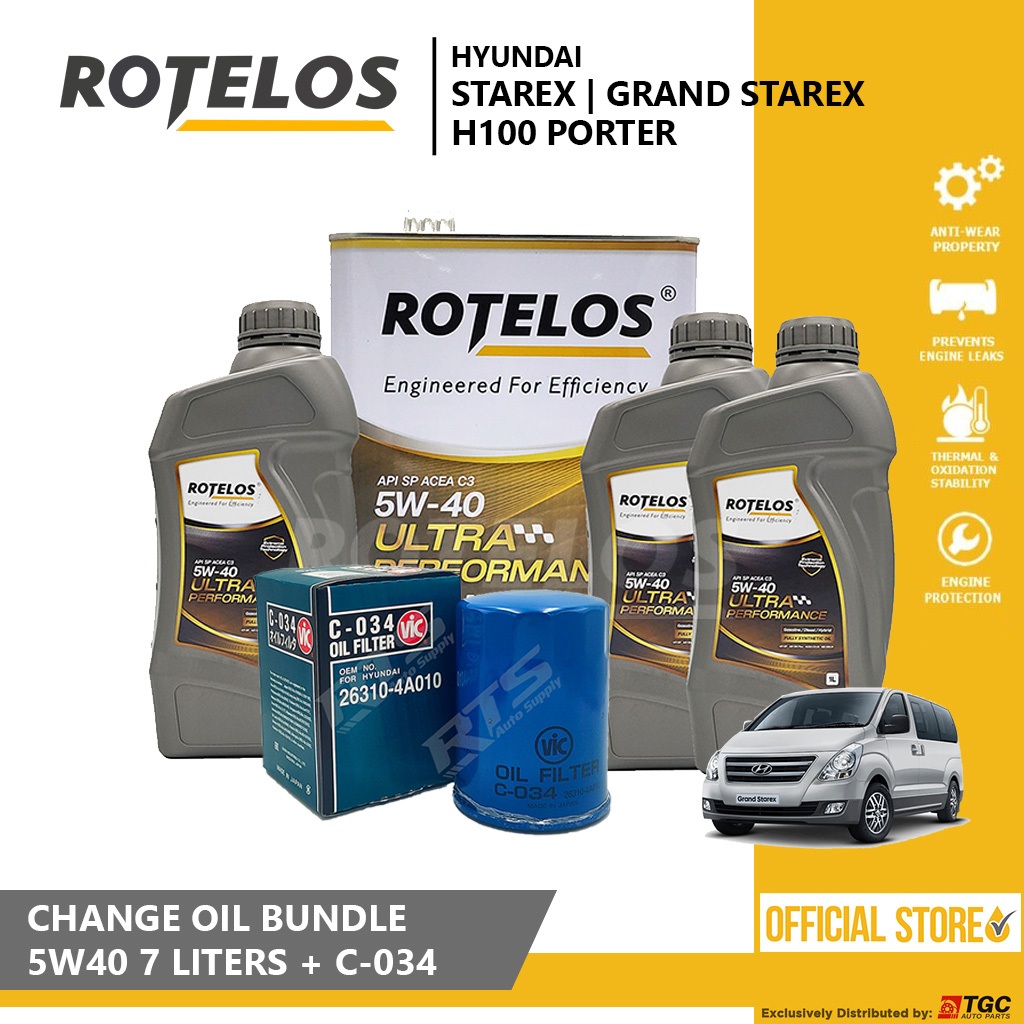 Hyundai Starex 2006 - Up / H100 Porter All Rotelos 5w40 Fully Synthetic ...