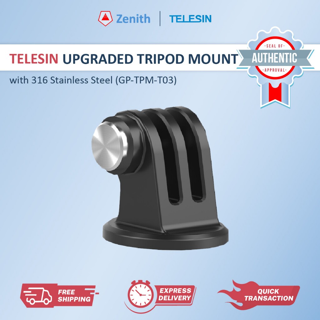 Telesin Upgraded tripod mount with 316 stainless steel | Shopee Philippines