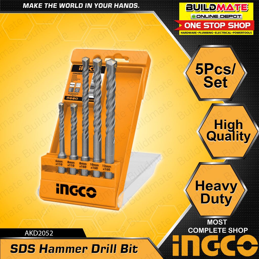 Buildmate x INGCO SDS PLUS Hammer Drill Bits Set 5PCS/SET AKD2052 IHT | Shopee Philippines