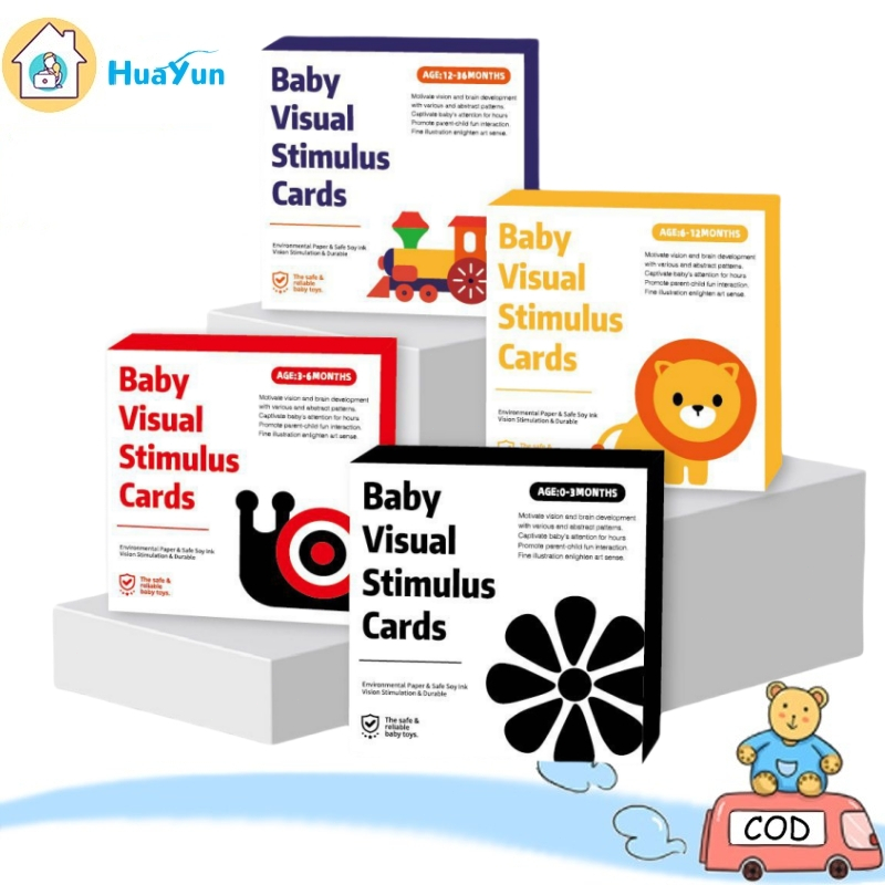Montessori Early Education Baby Visual Stimulation Cards Black White ...