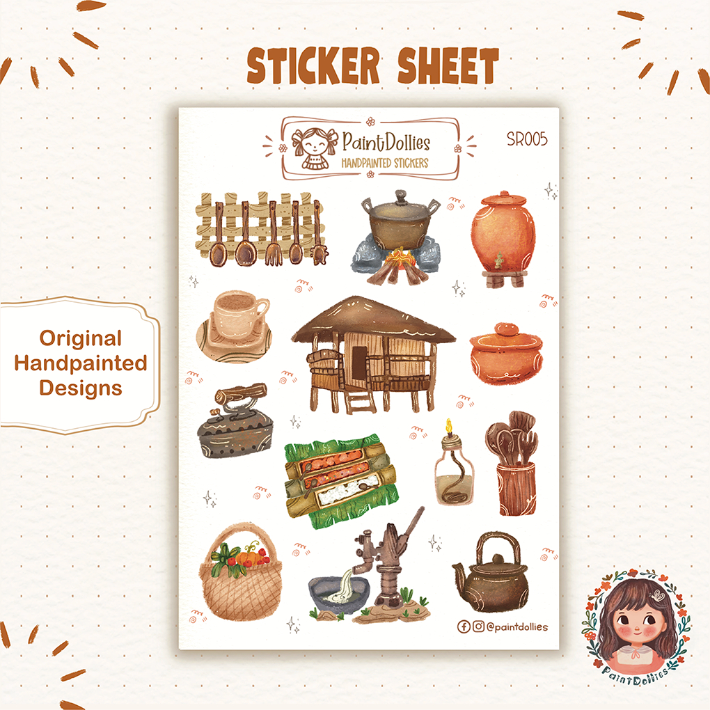 SR005 Philippine Native Objects/ Pinoy Vintage Items Sticker Sheet ...