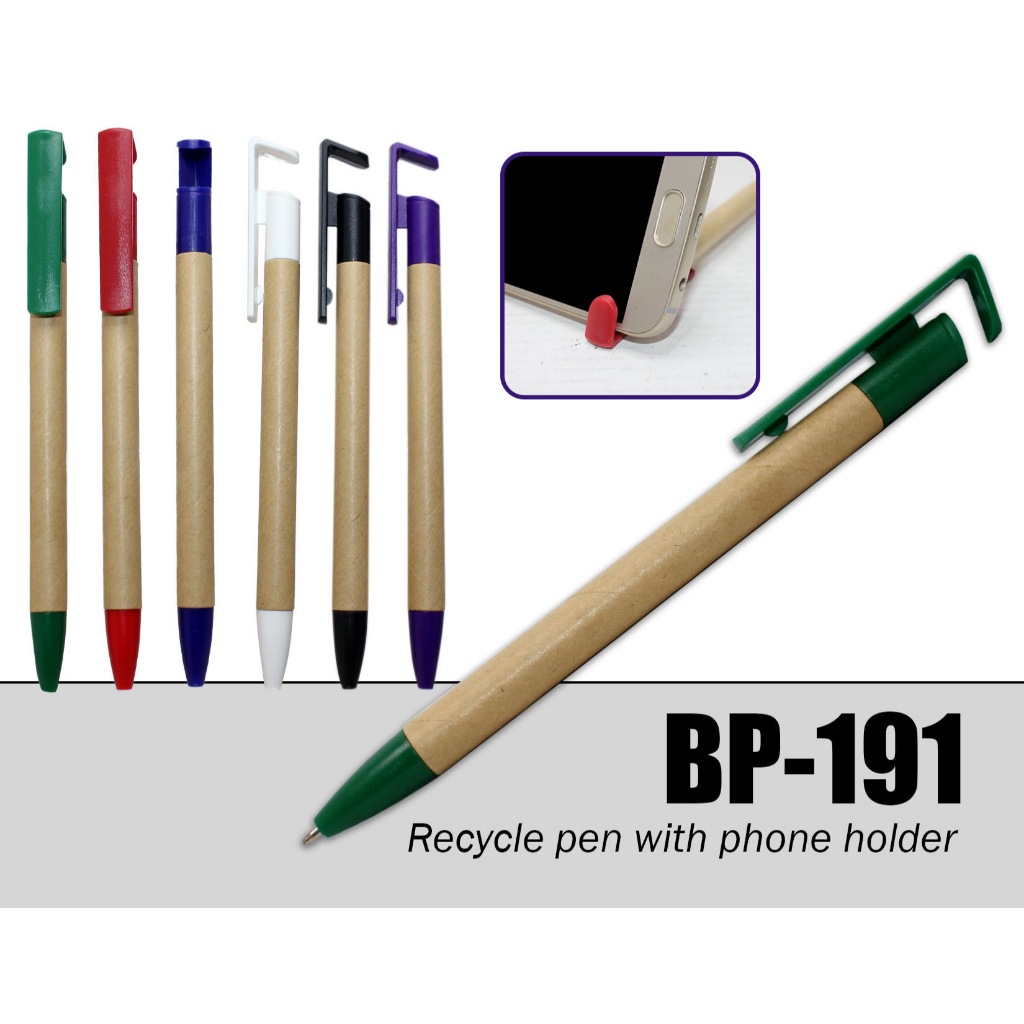 2in1 Eco Friendly Kraft Pen with Mobile Stand BP-191 | Shopee Philippines