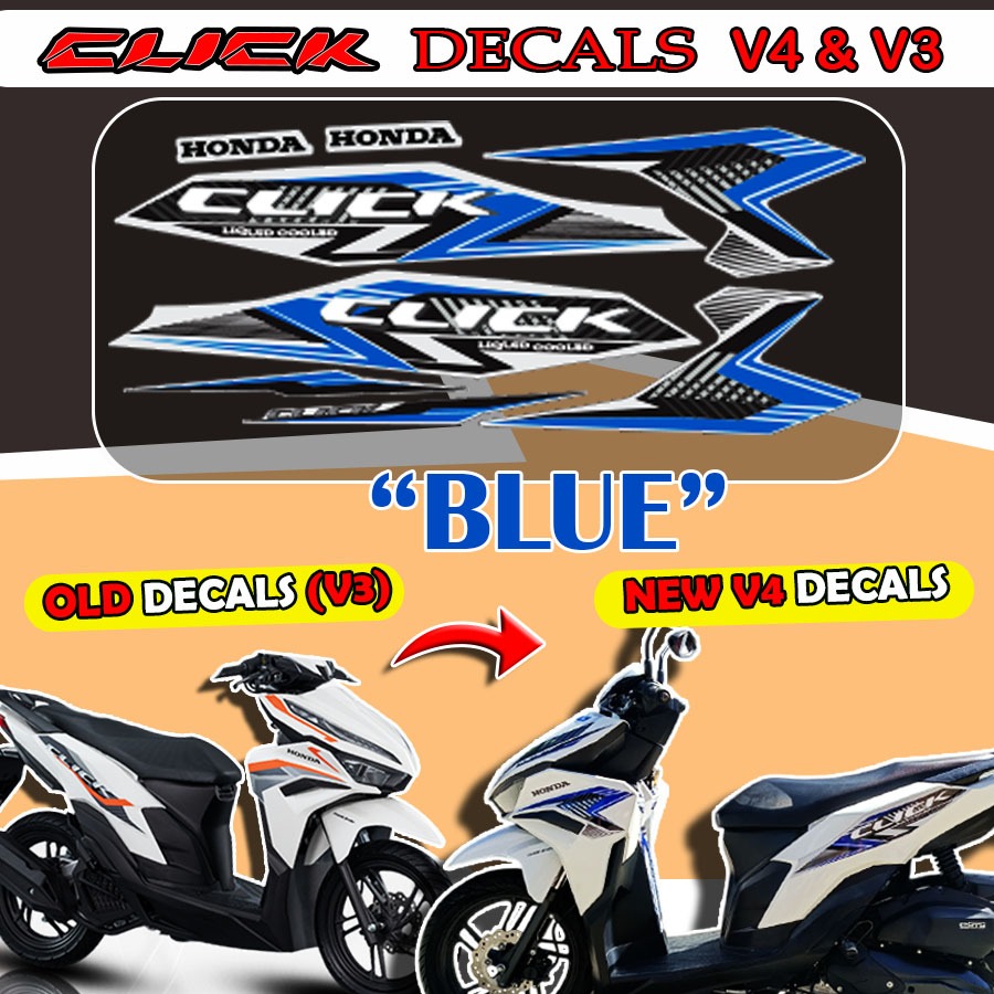 HONDA CLICK V4 & V3 DECALS / CLICK V4 & V3 INNER FAIRING / CLICK V4 V3 ...