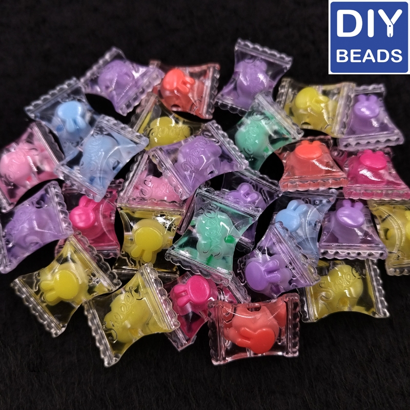 Diy Beads Sago Candy Bunny Beads Assorted 22mm*18mm (250grams) | Shopee ...