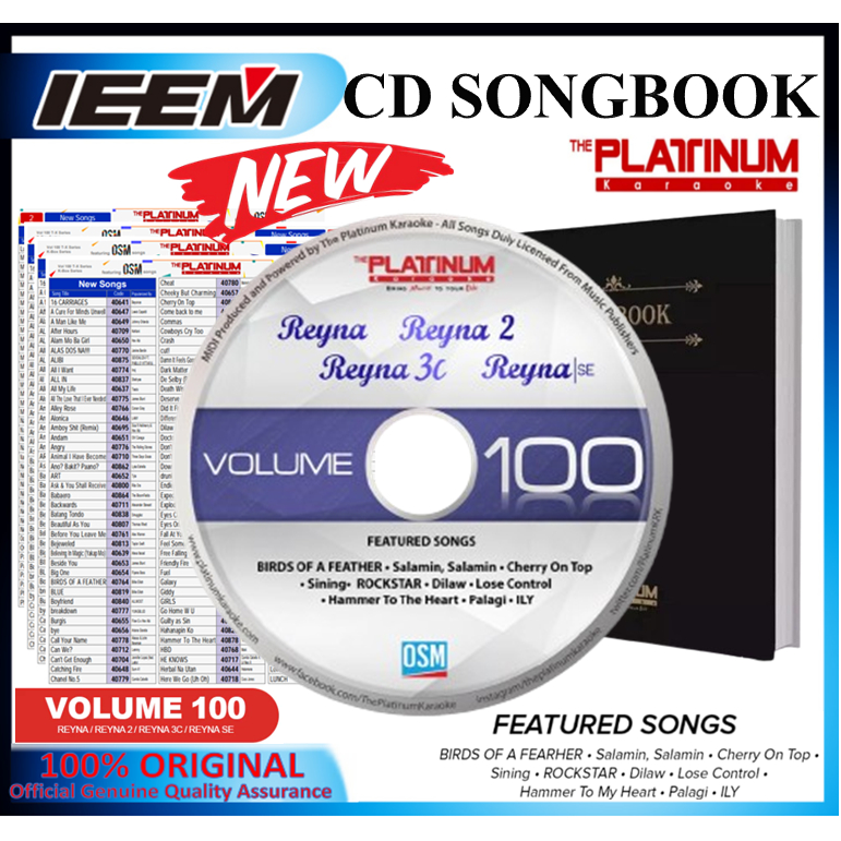 Platinum Reyna 1 , 2, 3C, & Reyna SE Songbook Vol:100 Origi | Shopee Philippines