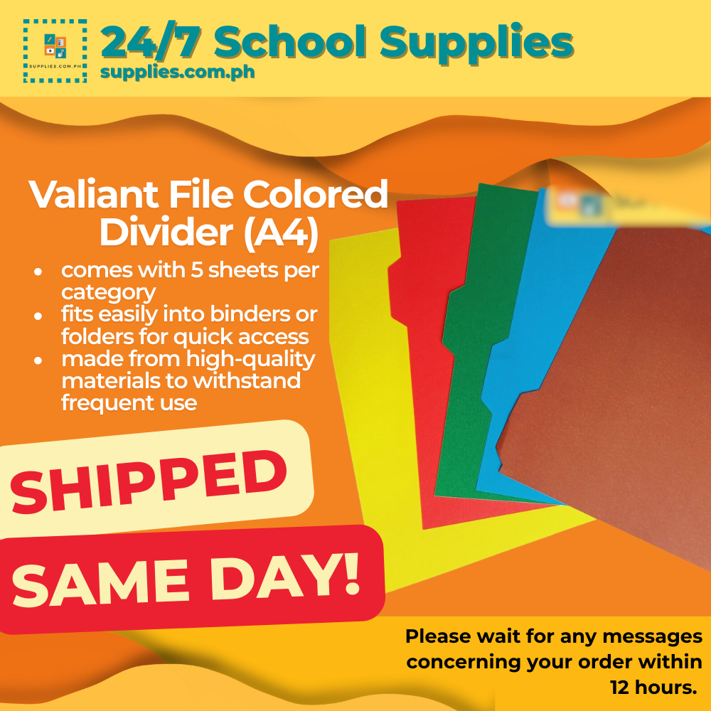 Valiant File Colored Divider with 5 Sheets for size A4 Documents ...