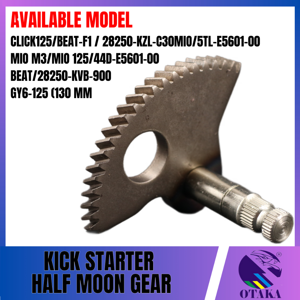 STARTER KICK SHAFT ASSY KICK STARTER HALF MOON GEAR FOR CLICK125/BEAT ...