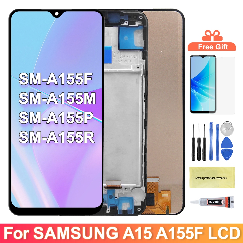 Display with Frame For Samsung A15 4G / 5G A155 A156 LCD Display Touch ...
