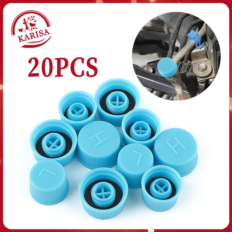 20Pcs Car AC Valve Cap Kit R134A High Low Parts Refrigerant Set ...