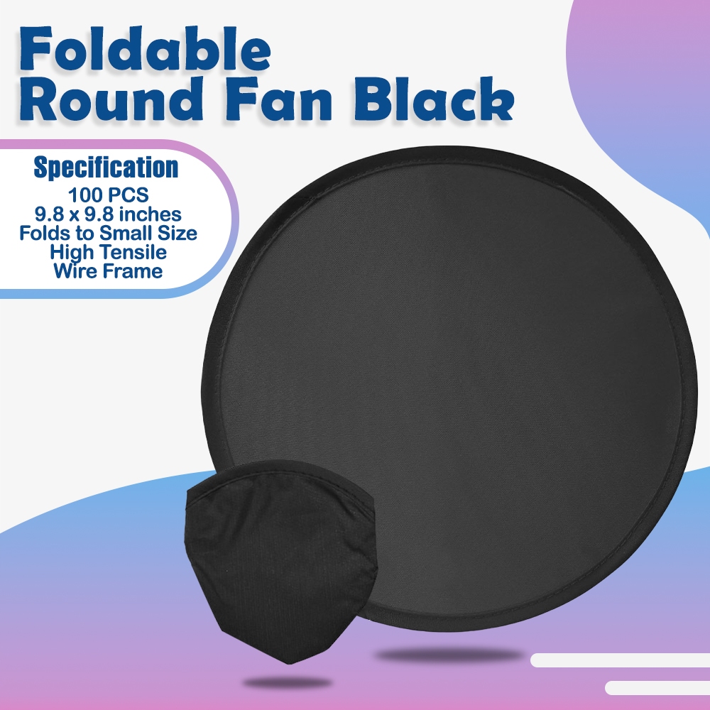 Blank Printable Foldable Round Fan Black Full Color 100 Pcs | Shopee ...