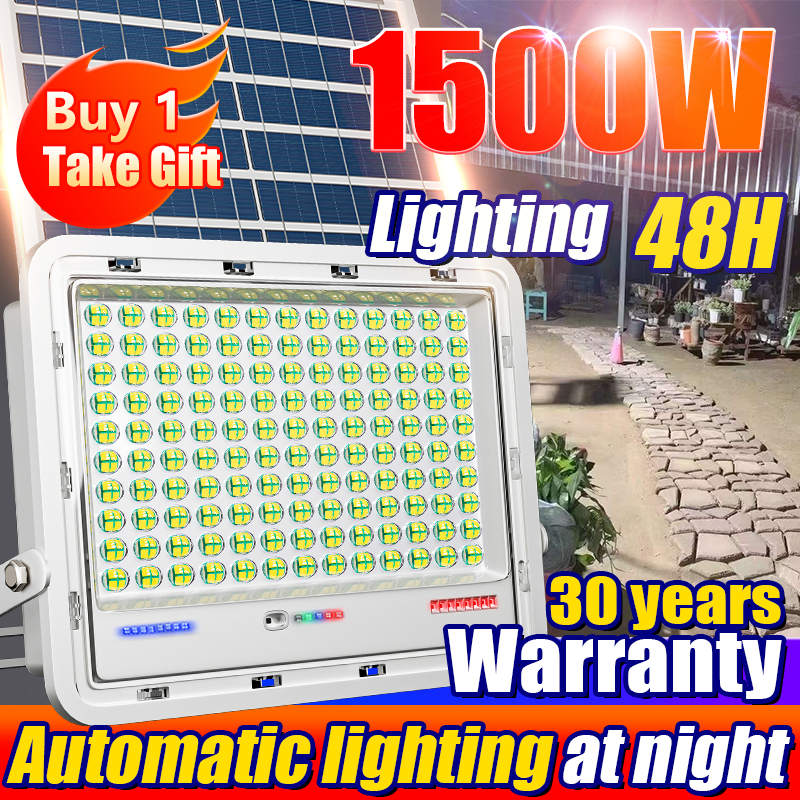 Solar Light Outdoor Waterproof 2000W Flood Light Sensor Street Light ...