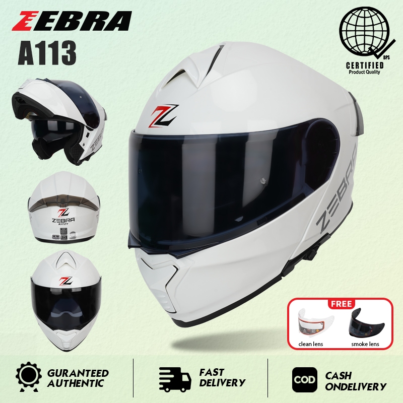 ZEBRA A113 RITZY Modular Helmet Full Face Dual Visor Helmet For ...