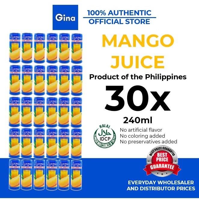 30x Luzona Mango Juice Drink 240mL (30 Cans) | Shopee Philippines