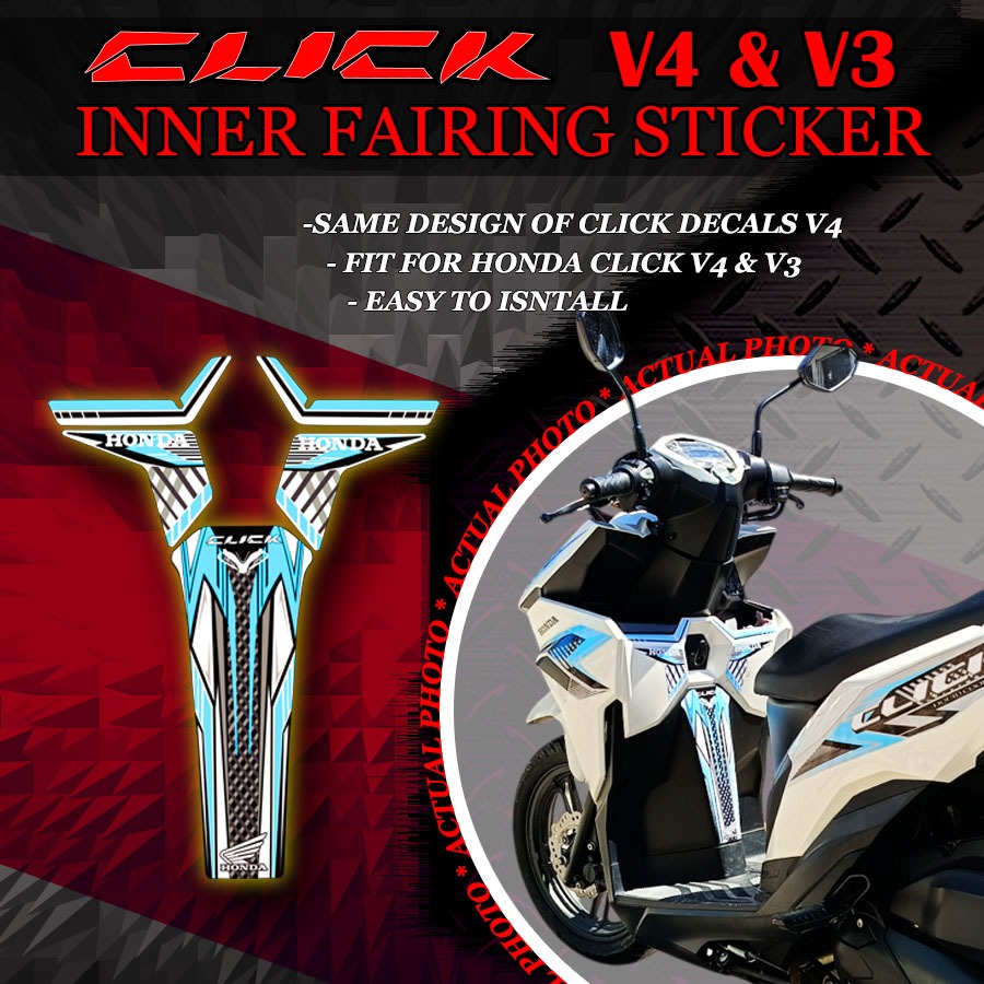 INNER FAIRING STICKER FOR HONDA CLICK V4 AND V3 / INNER FAIRING STICKER ...