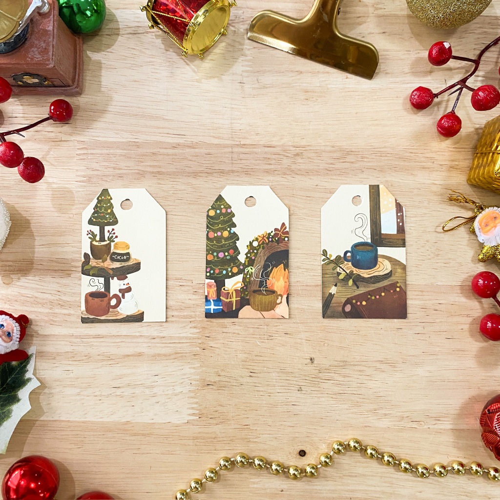 Warm Cozy Christmas Gift Tags, Christmas Gift Tags, Holiday Gift Tags ...