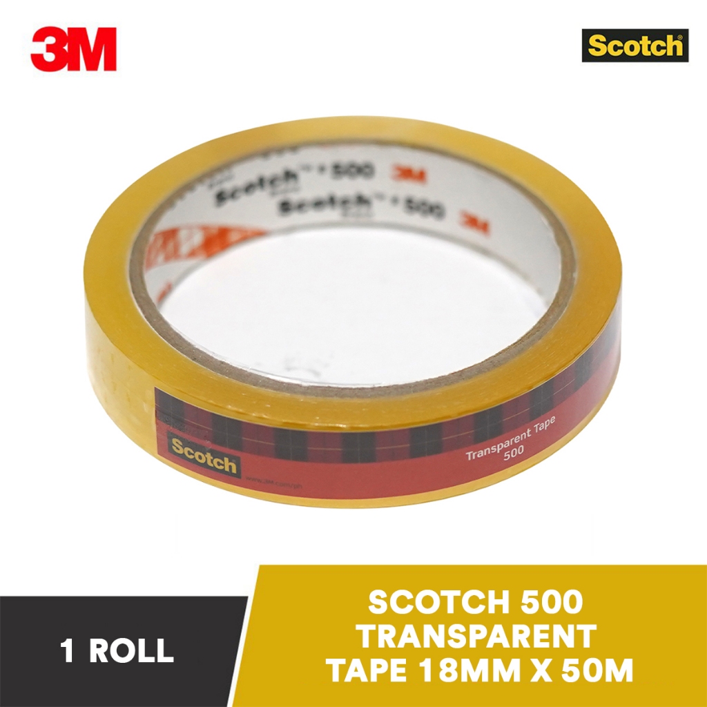 3M Scotch 500 Transparent Tape 1Roll 18MM x 50M | Shopee Philippines
