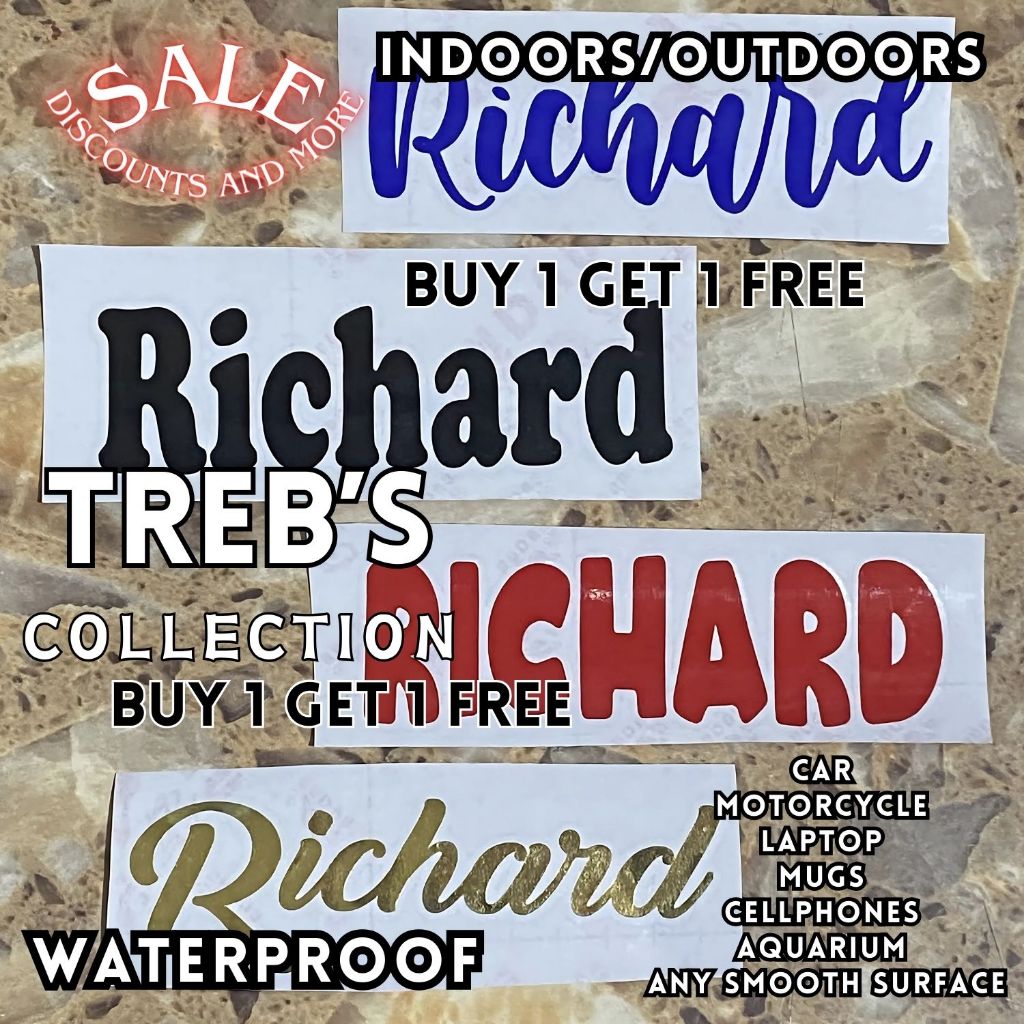 sticker name decal buy 1 get 1 free motorcycle tumbler car laptop ...