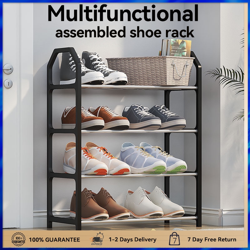4 Layer Shoe Rack Tier Colored Stockable Shoes Organizer Creative X ...