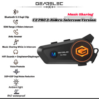 GEARELEC C2 PRO Motorcycle Helmet Intercom Headset For 2 Riders 50M ...