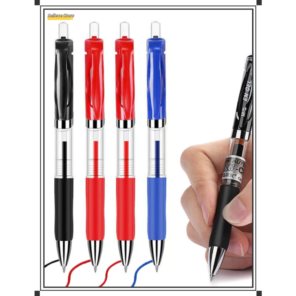 Retractable Gel Pen 0.5mm Neutral pen 3 Colors Press The Ballpoint Pen ...