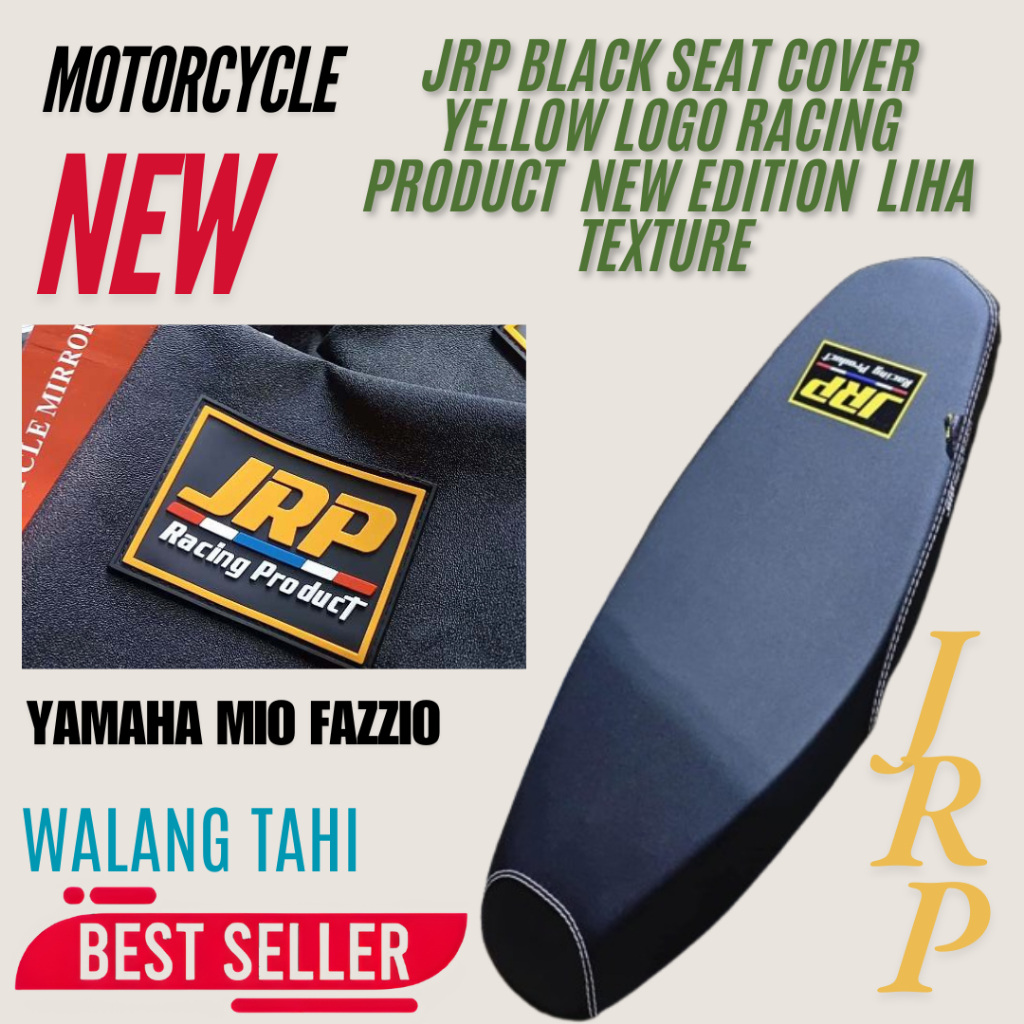 Yamaha Mio Fazzio JRP black seat cover yellow LOGO racing product ...