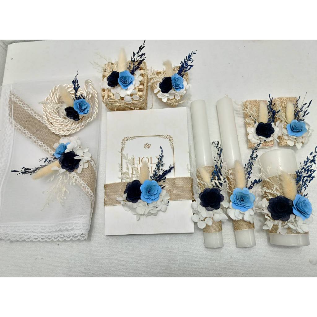 WEDDING ESSENTIALS SET UNITY CANDLES W/ LONG MATCHES OR LIGHTER BIBLE ...