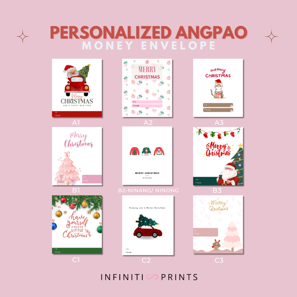 Personalized Christmas Angpao Money Envelope Ampao Ang pao 5/10pcs per ...