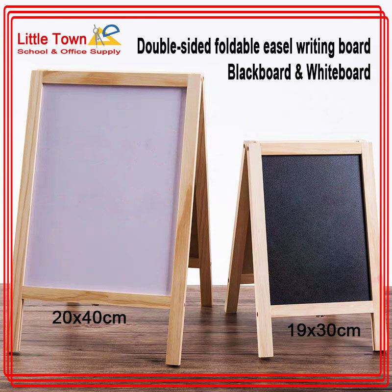 Double-sided foldable easel writing board Blackboard & Whiteboard ...