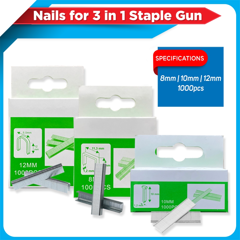 T | U | N | Type Nails for 3 in 1 Staple Gun (1000pcs) | Shopee Philippines