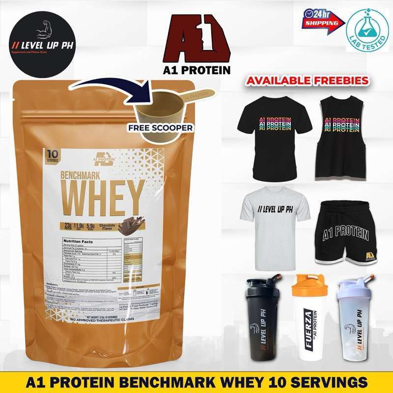 A1 Protein Benchmark 100% Whey Protein 10 Serving Pouch (NEW IMPROVED ...