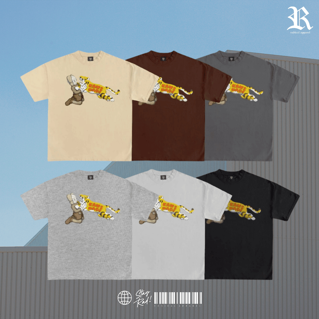 KAWS TIGER HUMAN MADE GRAPHICS OVERSIZED SHIRT HIGH QUALITY STREETWEAR ...