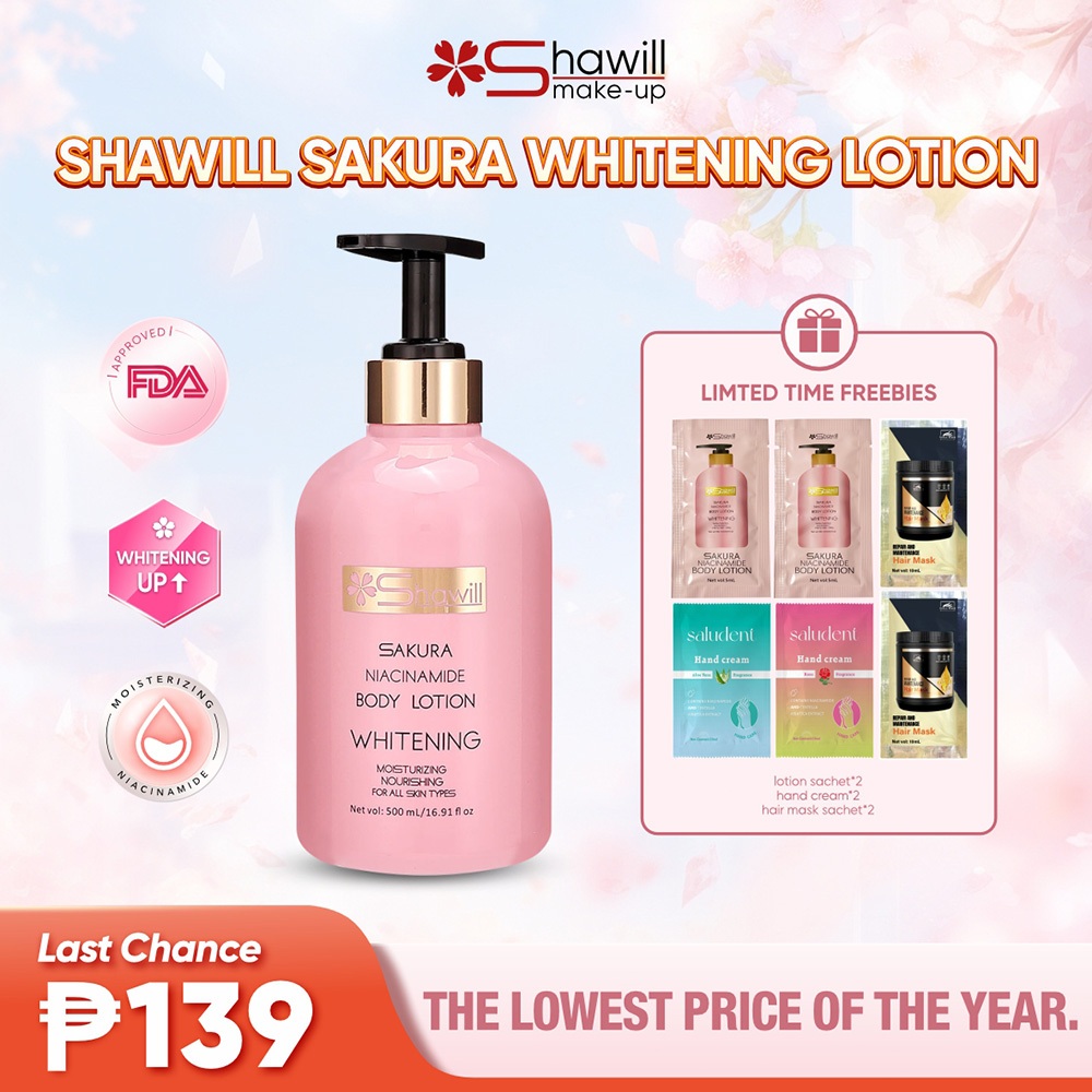 Shawill niacinamide body lotion sakura blossom care whitening lotion cherry extract moisturizing ...
