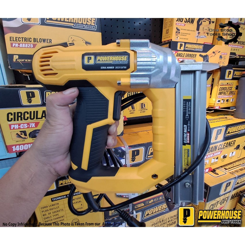 POWERHOUSE USA Electric Nailer Gun With Adjustable Pressure And Anti ...