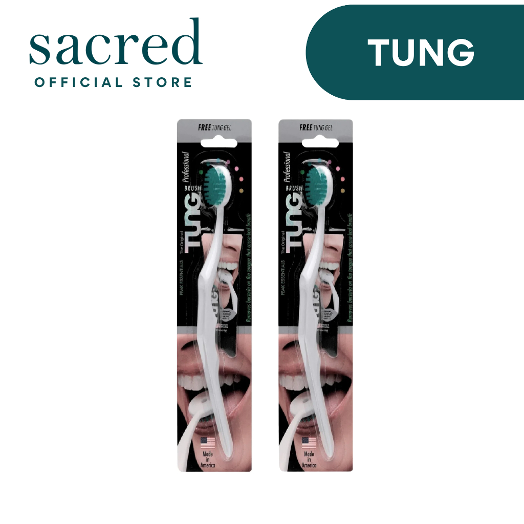 (BUNDLE OF 2) Tung Brush with Free Sample Gel - Tongue Cleaner (Colors ...