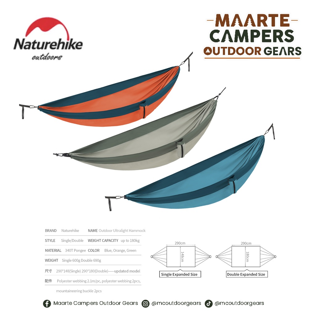 NATUREHIKE Ultralight Swing Hammock | Shopee Philippines