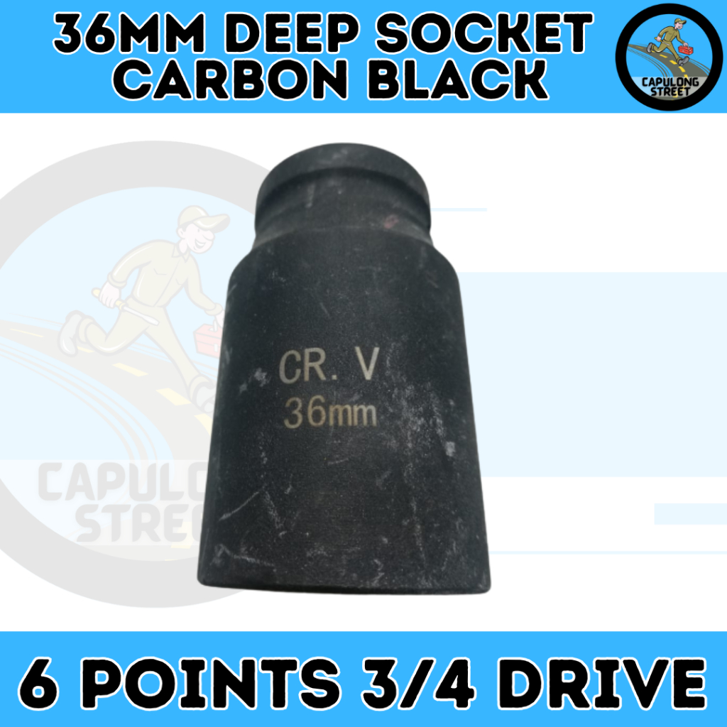 Capulong Deep Socket 36Mm 3/4 Inch Drive Carbon Black | Shopee Philippines