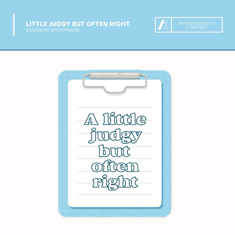 A Little Judgy Sticker | Matte Laminated Waterproof | For : Laptop ...
