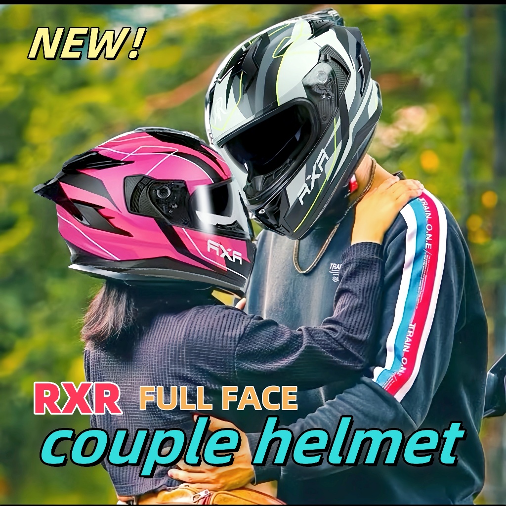 Couple helmet RXR FULL FACE dual visor Matte texture Men's and Women's ...