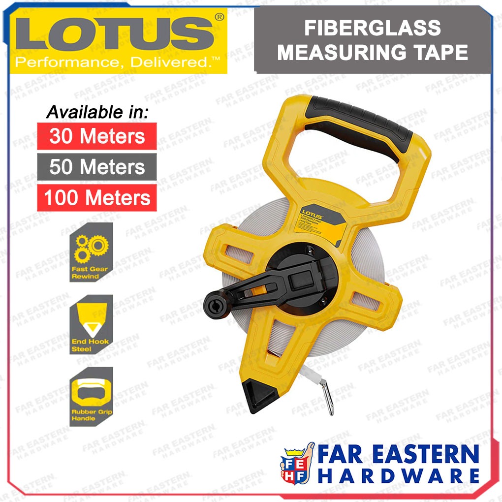 LOTUS Fiberglass Measuring Long Tape PRO 30m 50m 100m LTHT | Shopee ...