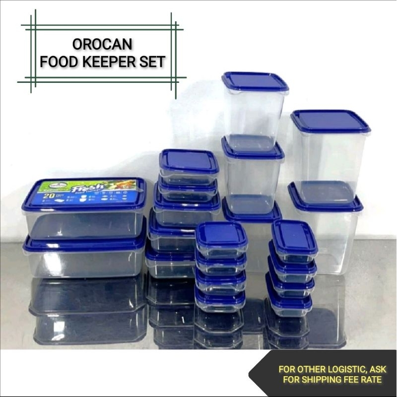 orocan food storage 20pc set food keeper lunch box (for other logistic ...