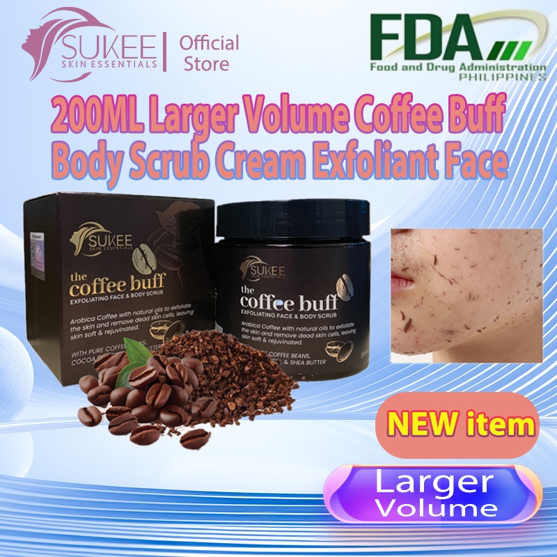 SUKEE Coffee Scrub Cream 200ML Buff Exfoliating Face Body Scrub Cream ...