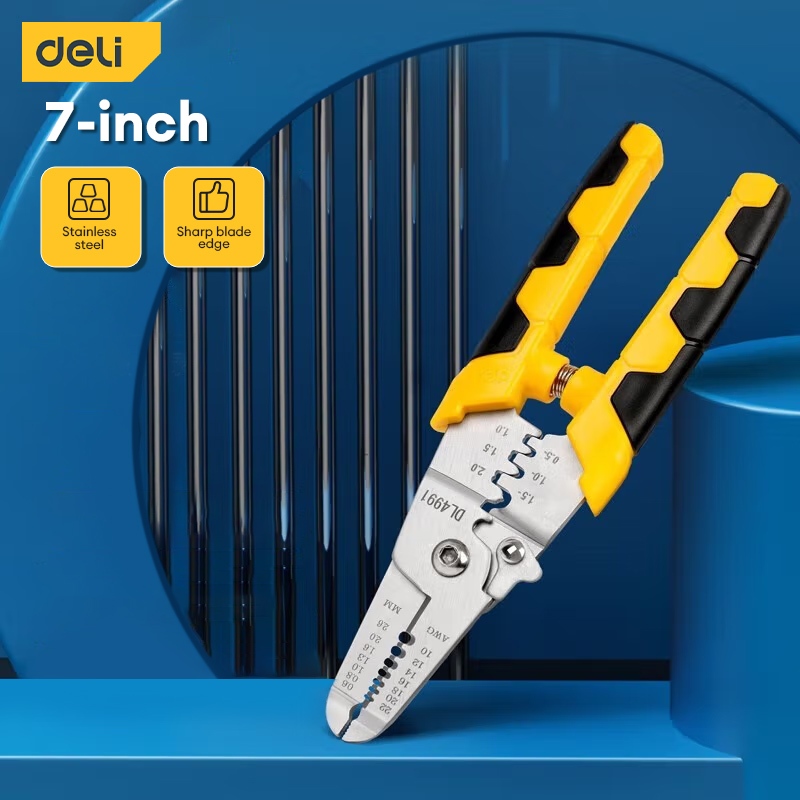 Deli Tools Quick Wire Stripper 0.6-2.6mm Wire Stripper Pliers ...
