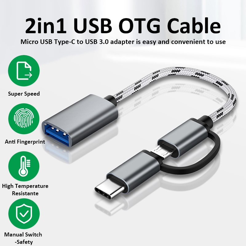 2in1 USB C/Micro to USB Adapter, USB C to USB, Micro to USB 3.0 OTG ...