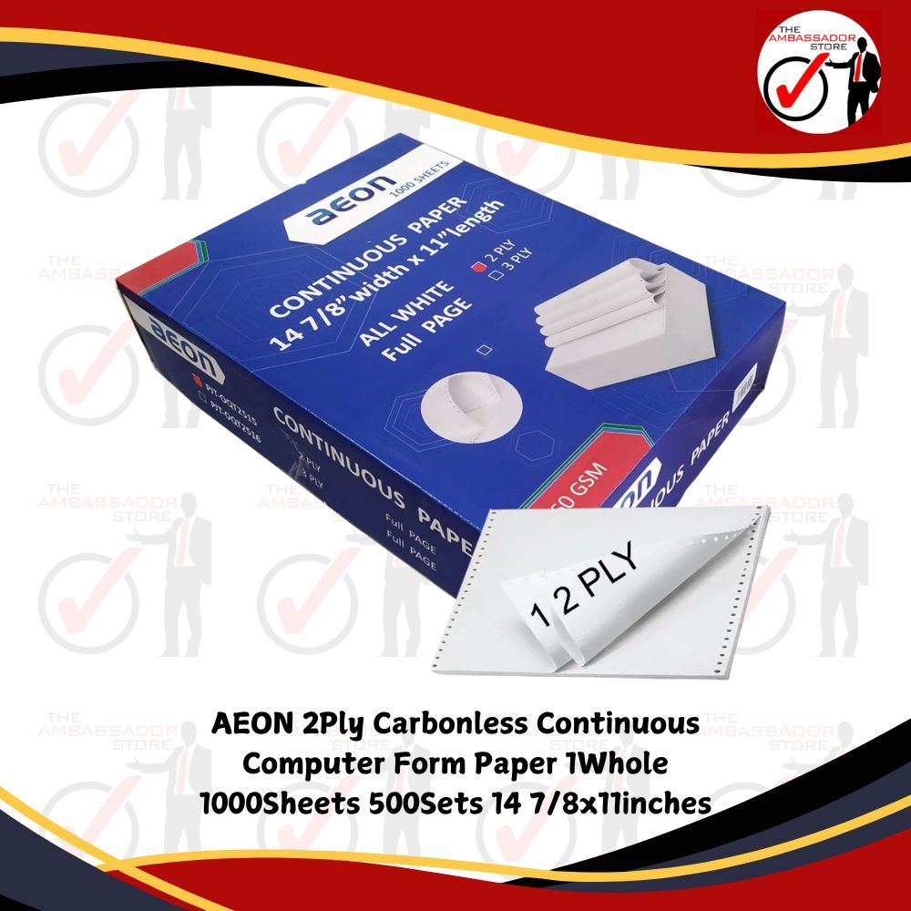 AEON 2Ply Carbonless Continuous Computer Form 60gsm 1Whole 1000Sheets ...