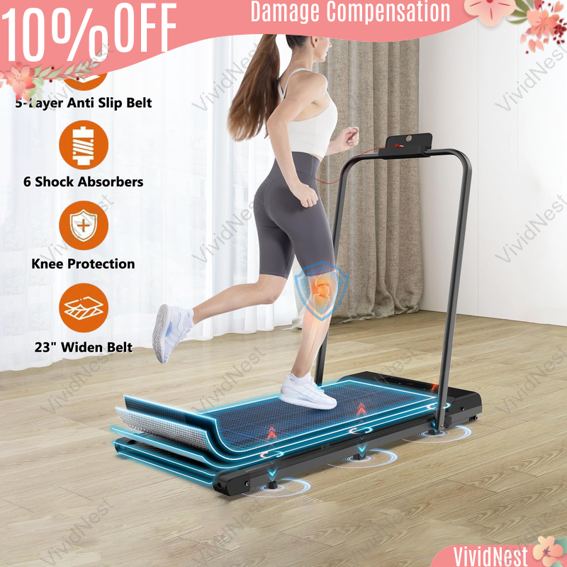 VividNest Electric Foldable 4.0HP Heavy Duty Treadmill Walkpad Curved ...