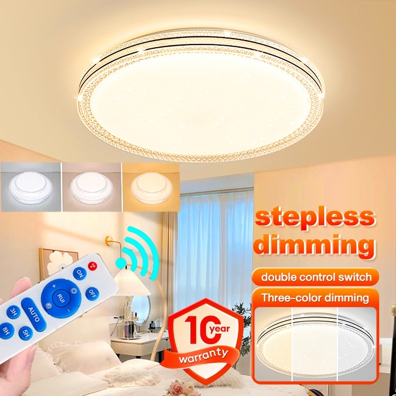 Ceiling Lamp Tri color Light LED Fully sealed remote control ceiling ...