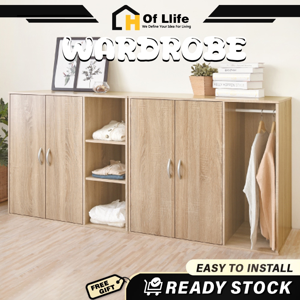 3-door 3-compartment modular wardrobe wardrobe bedroom storage large ...